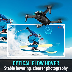 GOFOIT E60 Drone with Camera for Adults Kids, 1080P HD Foldable FPV RC Quadcopter with Upgrade Gesture Control, 90° Adjustable Lens, Headless Mode, 2 Batteries, Carrying Case, Altitude Hold, 3D Flip