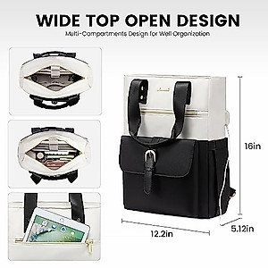 LOVEVOOK Laptop Backpack for Women, Convertible Work Backpack Purse, Laptop Tote Bag with USB Port,Teacher Nurse Work Bags for Women, Cute Waterproof Computer Daypacks for College Travel