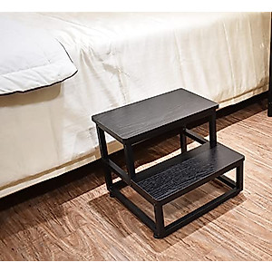 YAKANJ Step Stools for Adults Kids, Heavy Duty Sturdy Metal Frame Hold Up to 500 Lbs Capacity for Kitchen Bathroom Bedroon -Black