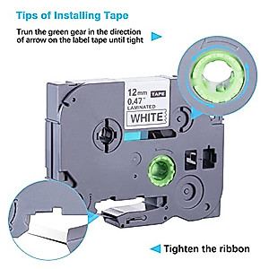 Filery 5-Pack Label Maker Tape for Brother TZe-231 TZ-231 Laminated P-Touch Label Maker Tape, for Model PT D200 D210 H100 1880, Compatible Label Tape Replacement, 12mm 0.47 Inch Black on White