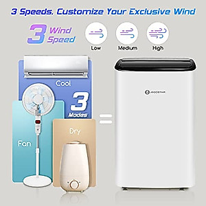 Aigostar 12000 BTU Smart Portable Air Conditioner, Dehumidifier, Fan, 4-in-1 AC Unit Room Up to 550 Sq.Ft, WIFI App & Remote Control,Works with Alexa/Google Assistant, 24H Timer, Window Kit, White