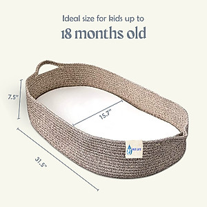 Shelf Basket - Changing Basket - Cotton Rope Changing Table Topper Storage Basket, Thick Foam Pad with Removable Cotton Cover - Storage Bag and Plush Blanket- Diapers Changing Basket