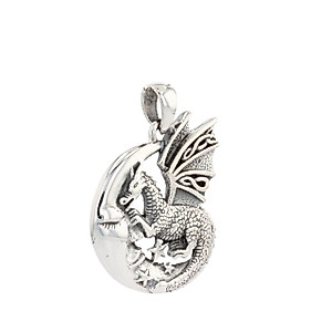 Jewelry Trends Sterling Silver Moon and Dragon Celtic Knot Pendant
