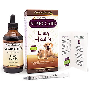 Amber NaturalZ Numo Care Lung Health Herbal Supplement for Dogs | Canine Herbal Supplement for Bronchial Support and Respiratory Lung Health | 4 Fluid Ounce Glass Bottle | Manufactured in The USA