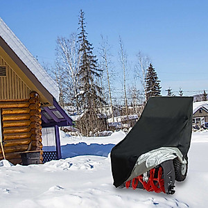 SaferCCTV Snow Blower Cover, Fabric Waterproof Snow Thrower Cover Dust Snow Proof Thower, Outdoor Protection Universal for Electric 2 Stage Snow 47" x 32" x 40", Black