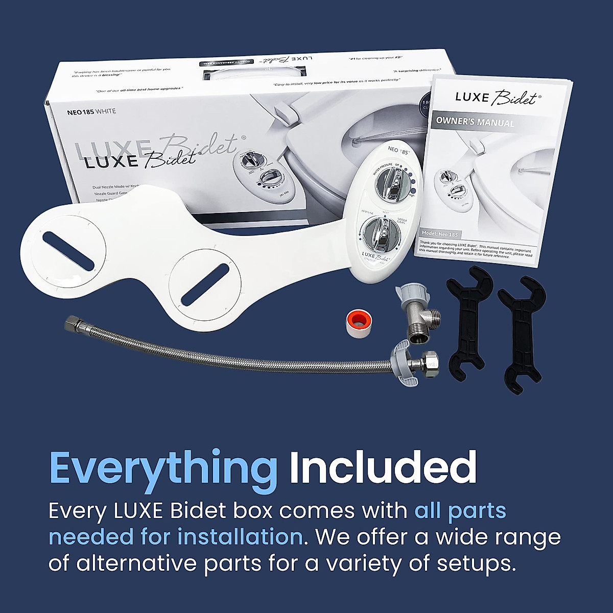 LUXE Bidet NEO 185 - Self-Cleaning, Dual Nozzle, Non-Electric Bidet Attachment for Toilet Seat & Cuisinart 1.7-Liter Stainless Steel Cordless Electric Kettle with 6 Preset Temperatures