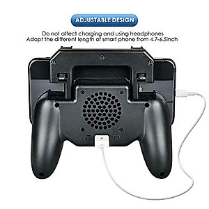Bestyu Gaming Trigger Phone Aim Shoot Joystick Controller with Cooling Fan (4000mAh) for PUBG Android iOS iPhone Xs Max XR X 8 7 6S Plus Samsung Galaxy S9+ S8+ Note 9/8