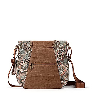 Sakroots Foldover Crossbody Bag in Cotton Canvas, Multifunctional Purse with Adjustable Strap & Zipper Pockets, Sienna Spirit Desert