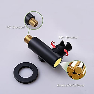 KATAIS Matte Black Solid Brass 2 In 1 Function Handheld Shower Wand Head Combo, High Pressure Round Hand Black Shower Head with 59 Inch Hose and Holder, High Flow