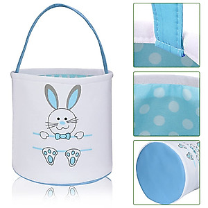 4 Pack Easter Bunny Basket Bags Gift Basket Easter Bag Bunny Ear Bag Tote Bag for Egg Hunting Candy and Gifts Carry Bucket (Easter Bunny Bag 01)