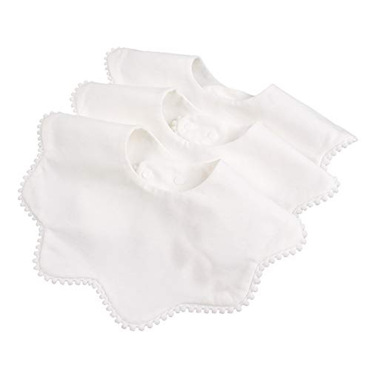 Bamery Baby Bandana Bibs Cotton Drool Bibs for Drooling and Teething Absorbent for Boy Girl (Pure White)