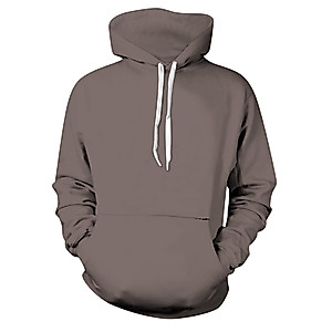 RTTUIOP Big And Tall T Shirts For Men Casual Hike Long Sleeve Hoody Men Pocket Hooded Solid Color Hoodie Fit Super Soft Pullover Men Khaki