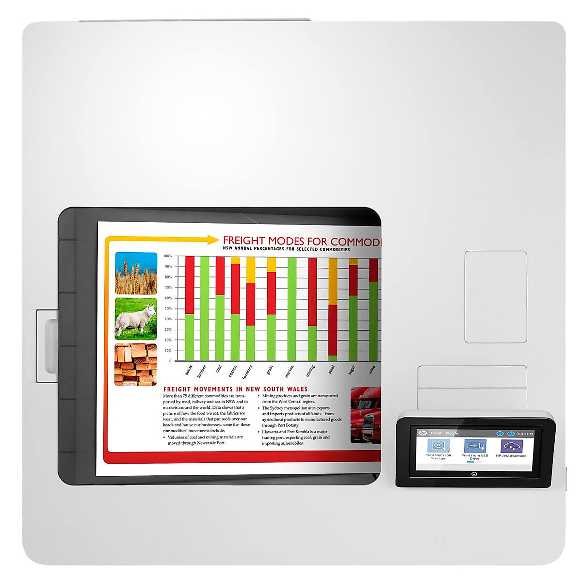 HP Color Laserjet Enterprise M555dn Single-Function Wired Ethernet Laser Printer, White - Print only - 4.3" Touchscreen Display, 40 ppm, 600 x 600 dpi, Auto Duplex Printing, USB, Cbmou Printer Cable