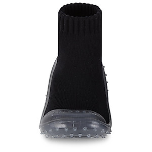 Baby Boys Slippers - Baby First Walking Non Skid Slipper Socks - Premium & Comfortable Toddler House Slippers, Kids Essentials - Black - 12 Months Infant