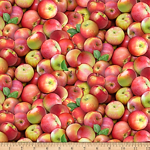 Elizabeth's Studio Food Festival Apples Fabric, Multi