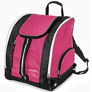 Athletico Ski Boot Bag – Skiing and Snowboarding Travel Luggage – Stores Gear Including Jacket, Helmet, Goggles, Gloves & Accessories – Venting and Grommets for Snow Drainage (Pink)