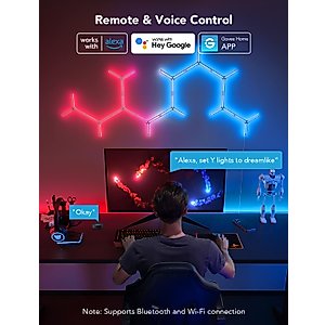 Govee Glide Y Lights, RGBIC LED Gaming Lights for Wall, Smart Wi-Fi Game Lights with Music Sync, DIY and Timer Feature, Gaming Room Lights, LED Lights for Gaming Setup, Wall Lights 7 Pack