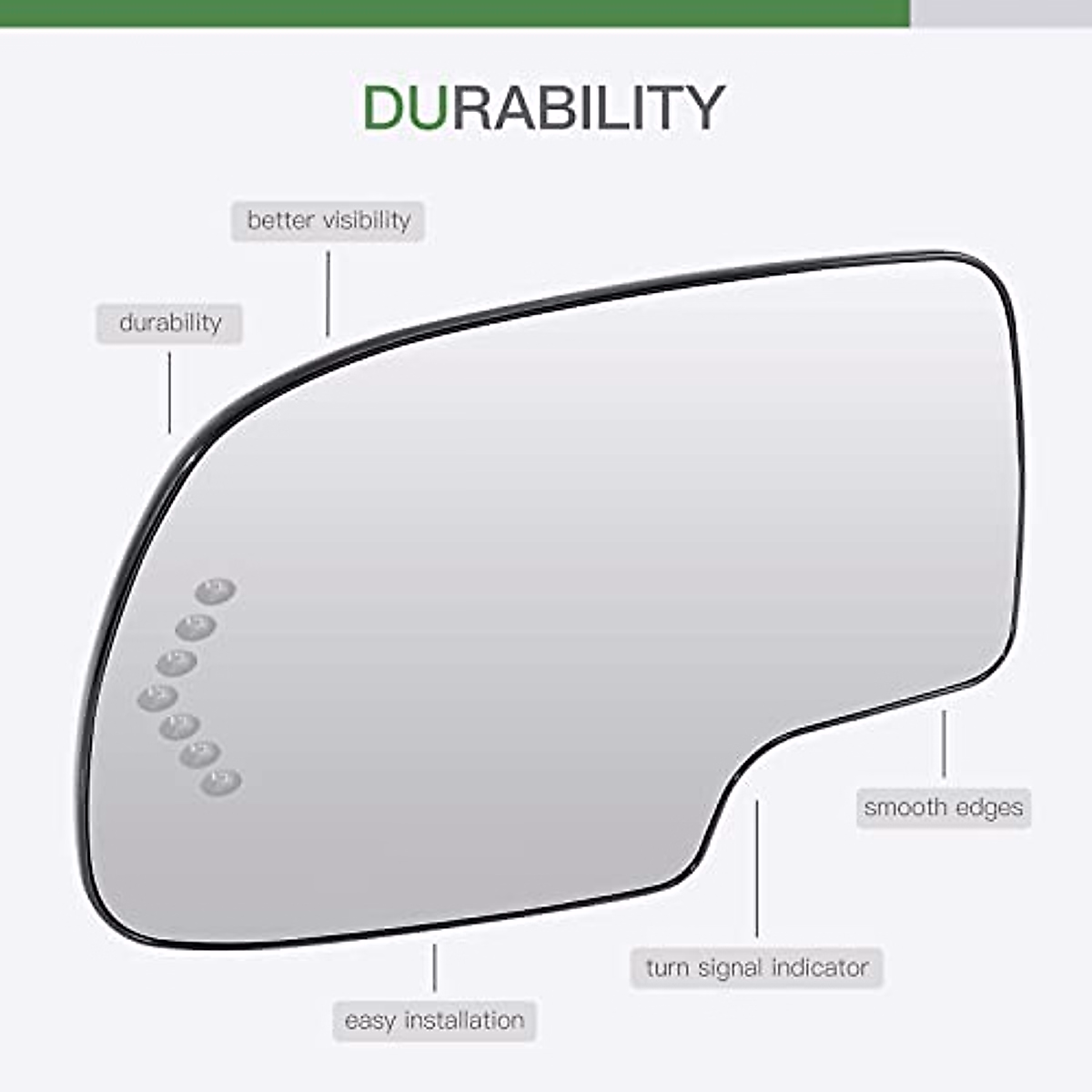 SCITOO Exterior Mirror Replacement Glass Driver Left Side Power Heated Signal fit for 2003-2007 for Chevy Silverado Suburban for GMC Sierra Yukon Replacement Tow Mirror