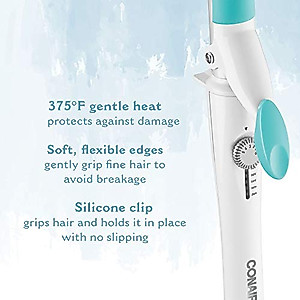 Conair OhSoKind For Fine Hair Curling Iron; 1-inch Curling Iron with Silicone Clip, 1-inch barrel produces classic curls – for use on short, medium, and long hair
