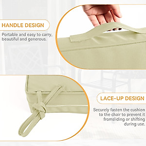 ROFIELTY Outdoor Chair Cushions 19x19x3 Inch Waterproof Patio Chair Cushion with Removable Cover and Ties Comfortable Outdoor Seat Cushions for Patio Furniture Set of 2 (Cream, 19x19)