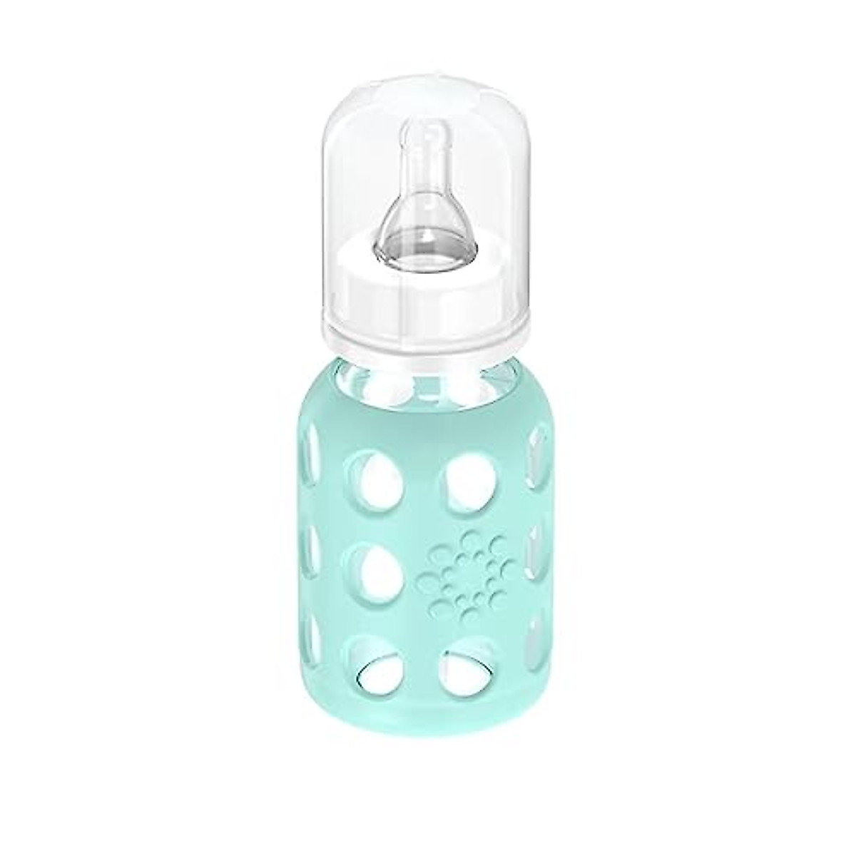 Lifefactory Glass Baby Bottle with Silicone Sleeve 4 Ounce, 2 Pack - Mint
