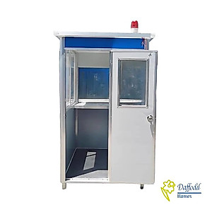 Portable Security Guard Cabin, Outdoor Modern Security Booth with Alarm Light