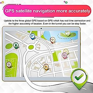Tablet Android 5.1 Operating System 10.1-inch HD Display Octa Core Processor 1GB RAM and 16GB ROM TF Expansion Support Built-in WiFi Bluetooth GPS Tablet , Gift for Family (Gold)