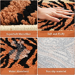 Tiger Rug - Microfiber Tiger Rug for Animal Decor - 47"x20" Non Slip Fun Bathroom Rug for Funny Bathroom Decor - Machine Washable Tiger Area Rug for Cool Room Decor