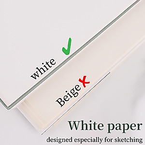 SuFly 9"x12" Drawing Paper,100 Sheets, Top Spiral Sketch Pad, 68lb/100gsm, White.