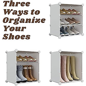 Aeitc Shoe Rack 72 Pairs Shoe Organizer Narrow Standing Stackable Shoe Storage Cabinet Space Saver for Entryway, Hallway and Closet,Black