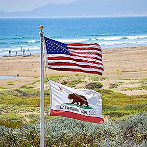 XIFAN Premium California State Flag 4x6 - Embroidered Heavy Duty 300D Nylon Strongest Longest Lasting - CA Republic Bear Flag Outdoor - Vibrant Print Waterproof