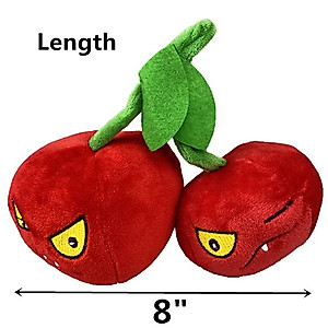 Suyudian 3 PCS PVZ Plant and Zombies Plush Plants Sets 1 2 Stuffed Soft Toys Chili, Double Cherry, Wogua PVZ Figure Doll, Great Gifts for Boys and Girls New