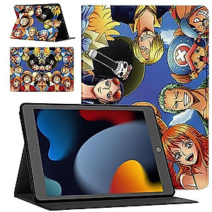 Cool Anime Black Case for iPad Air 3 Case 10.5 Inch (3rd Gen) 2019, Japanese Manga Character Fun Cartoon Pattern Leather Stand Folio Cover, Soft TPU Protective for Teens Girls Women Boys