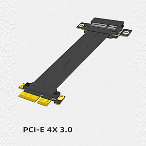 BQZYX+ PCI-E Riser PCI-E x4 Extension Cable Pcie Extension Cable Extension Port Adapter (20cm 180 Degrees)-Upgrade Version