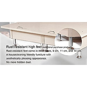 Bangshin Effort Saving and Buffer-Descending Queen Storage Bed, Safety Devices, Cushion Design, Cat Scratch Leather Covered, Reinforced Bottom Plate and 9 cm Rust-Resistant High Feet.