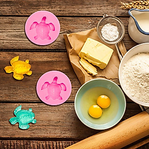 2 Pieces Sea Turtle Silicone Mold Turtle Candy Fondant Mold Tortoise Chocolate Making Mold for DIY Baking Cake Desserts Decoration Tools