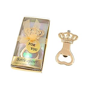 Kinteshun Bottle Opener with Gift Box Packing,Crown Shape Wedding Birthday Baby Shower Party Favor Bottle Opener Souvenir Gift(12pcs,Rose Gold Tone)