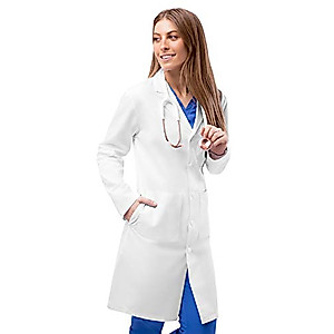 Adar Universal Unisex Lab Coats - Midriff 39" Lab Coat - 808 - White - L