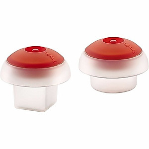 Lekue Ovo Egg Cooker Kit of 1 Square Egg Mold and 1 Round Egg Mold (Set of 2), Red (3402400SURU008)