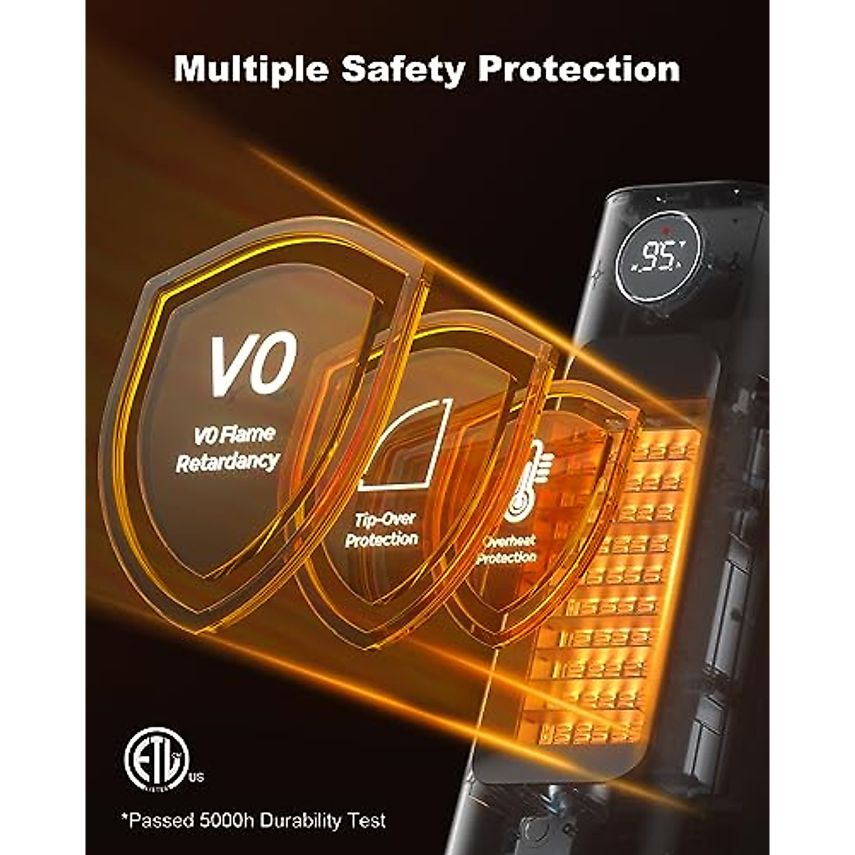 Wind Talk Space Heater for Indoor Use, 1500W Fast Electric Portable Ceramic Heaters with Thermostat, 4 Modes, 24H Timer, 70°Oscillating Room Heater with Remote for Office Bedroom Use, 2024 Upgraded