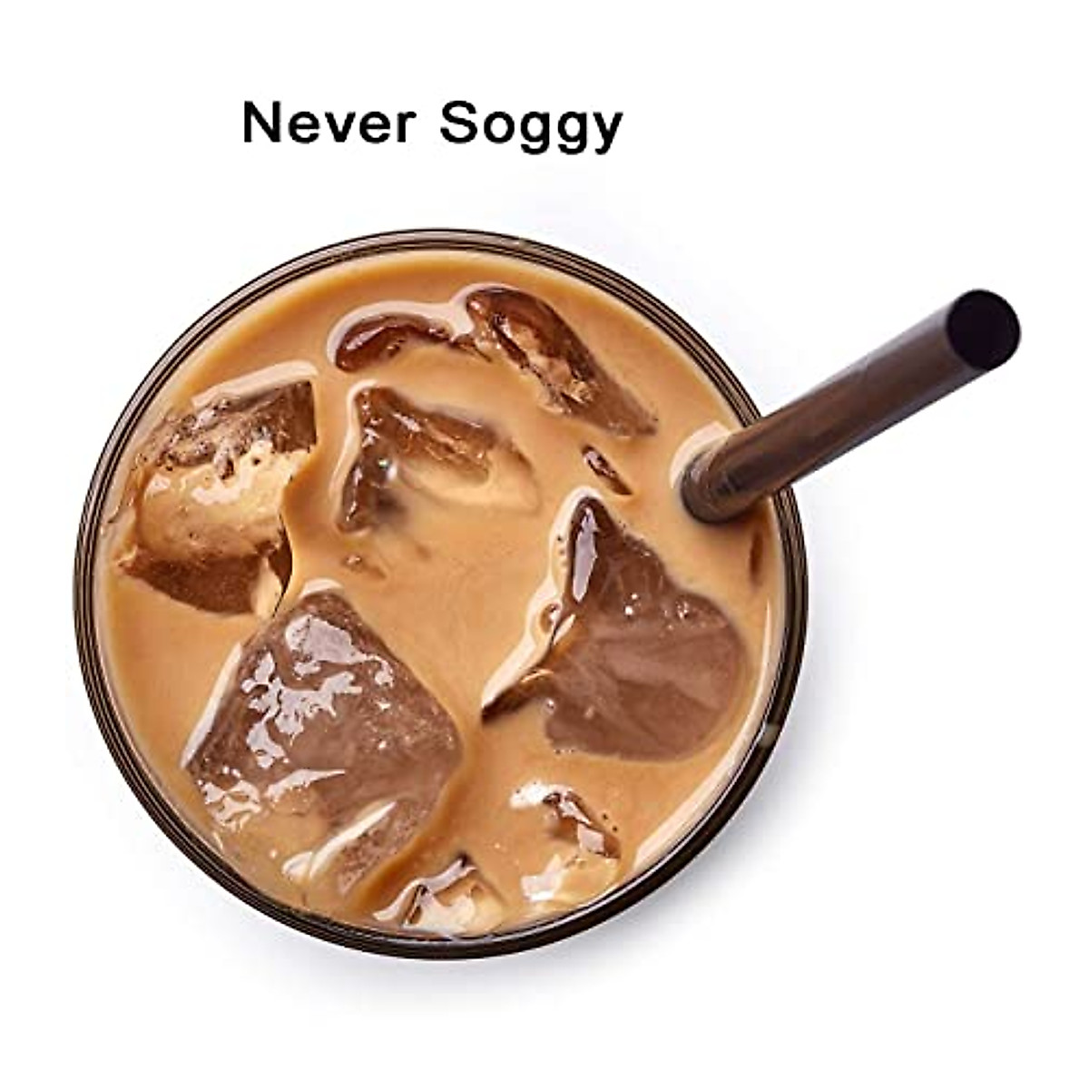 200 Count 100% Compostable Plant-Based PLA Straws-KTOB Biodegradable Black Cocktail Drinking Plasticless Straws-Eco Friendly Plastic Bar Straws