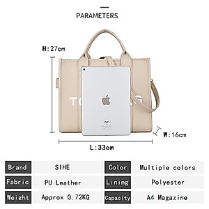 Women's Leather Tote Bag - Spacious and Versatile with Shoulder, Crossbody, and Zipper Features for Travel, School