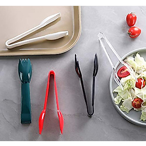 New Star Foodservice 42290 Utility Tong, High Heat Plastic, Straight Edge, 6 Inch, Set of 12, Black