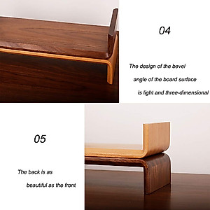 Display Stand, Living Room Decoration Stand,Computer Screen Riser Base,Desk Extension Rack,Desktop Keyboard Storage Organizer,Laptop Stand Base,Desktop Storage Rack,Solid Wood, Corner Tenon Structur