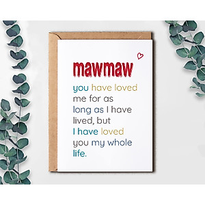 Mawmaw You Have Loved - Special Mawmaw's Day Card - Birthday Card For Mawmaw - Sentimental Card For Mawmaw - Meaningful Card For Mawmaw…