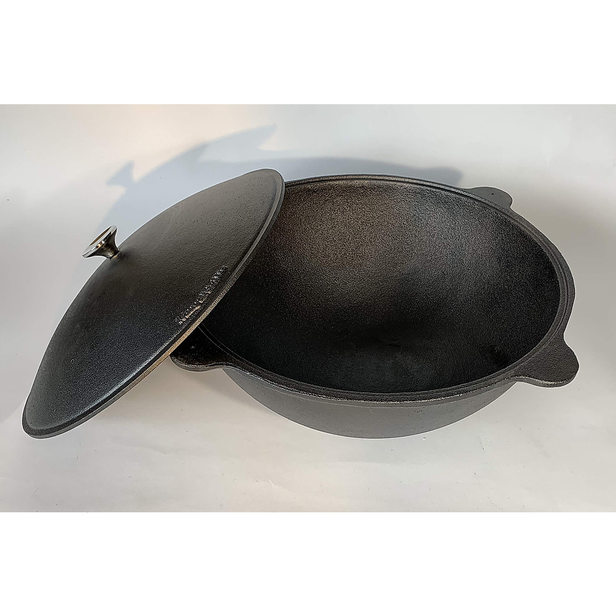 MangalGrills Kazan Cast Iron Cauldron Qazan Qozon Caldero Kadai Plov Pilaf Shorpa Uzbek Wok (15L-4Gal)