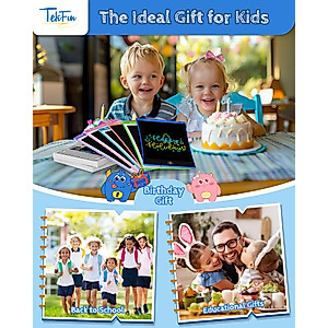 TEKFUN Toys for Kids, 2 Pcs LCD Writing Tablet with Anti-Lost Stylus, 10in Erasable Doodle Board Reusful Drawing Pad for Kids, Travel Car Trip Learning Toys Christmas Birthday Gift for 3 4 5 6 7 Girls