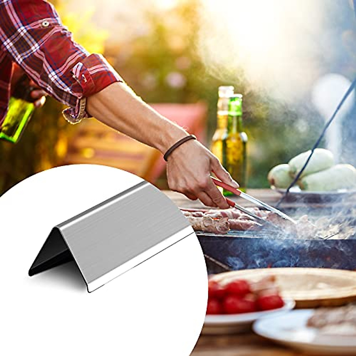 Kalomo 22.5” Gas Grill Replacement Parts for 7536,7537, 65903, Stainless Steel Grill Heat Plates Shield Flavorizer Bars Burner Cover BBQ Parts for Weber Spirit E310, 700, Genesis Gold/Silver B and C