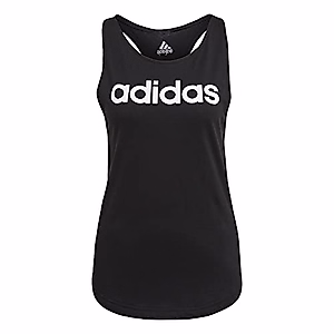 adidas womens Essentials Loose Logo Tank Top Shirt, Black/White, X-Large US