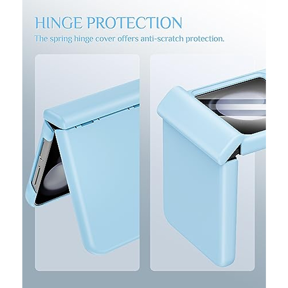 Caka for Galaxy Z Flip 5 Case with Hinge Protection, Z Flip 5 Case with Screen Protector Full Cover Shockproof Slim Wireless Charging Phone Case for Samsung Galaxy Z Flip 5 5G (2023) - Blue